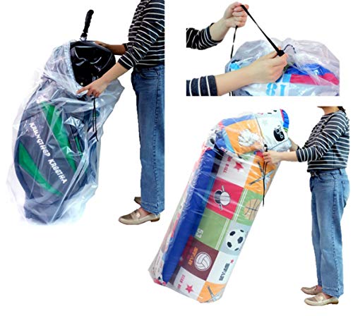 Big Plastic Bags Multi-Purpose Drawstring Bag Set Dust Cover For Keeping Golf's Bag, Picnic Mattress Good for Household Organizing Reusable Set of 2 Sizes