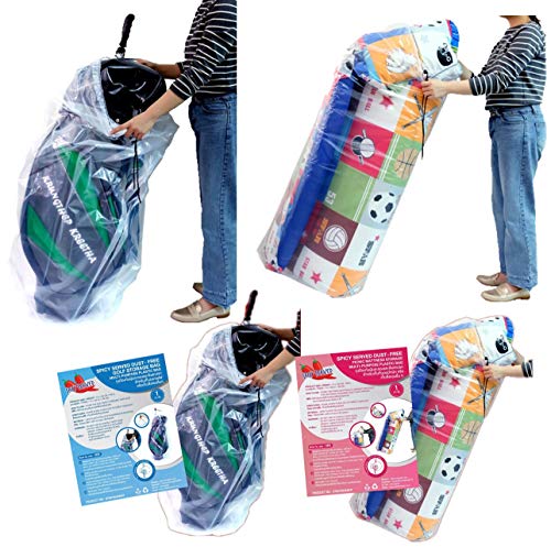 Big Plastic Bags Multi-Purpose Drawstring Bag Set Dust Cover For Keeping Golf's Bag, Picnic Mattress Good for Household Organizing Reusable Set of 2 Sizes