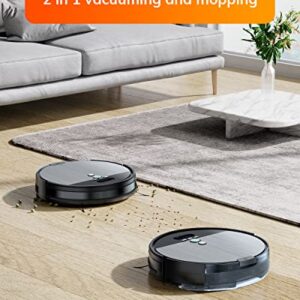 ILIFE V8s Robot Vacuum and Mop Combo, Big 750ml Dustbin, Enhanced Suction Inlet, Zigzag Cleaning Path, LCD Display, Schedule, Self-Charging Robot Vacuum Cleaner, Ideal for Hard Floor and Pet Hair.