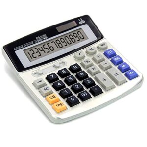 offidix office calculators desktop calculator,basic calculators, solar battery dual power electronic calculator portable 12 digit large lcd display calculator large calculator