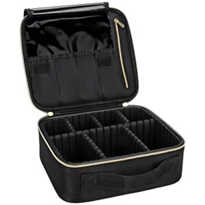 travel makeup case,chomeiu- professional cosmetic makeup bag organizer makeup boxes with compartments neceser de maquillaje(black-m)