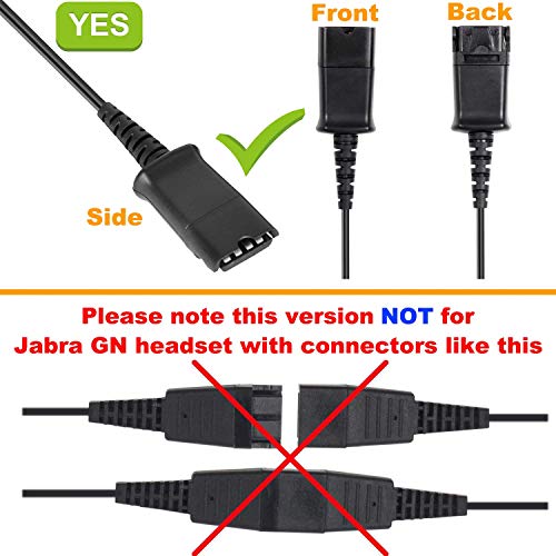 Headset QD(Quick Disconnect) Connector to USB Adapter Cable with Volume Adjuster, Mute for Speaker and Microphone Separately Compatible with Any Plantronics and VoiceJoy Headset QD Plug