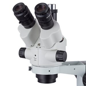 AmScope 3.5X-180X Simul-Focal Stereo Zoom Microscope on Boom Stand with an LED Light and 16MP USB3 Camera