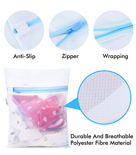 Plusmart Delicate Clothes Laundry Wash Bag, Mesh Laundry Bag for Delicates,Mesh Lingerie Bag, Bra Garment Laundry Bag Mesh, Underwear wash Bag, 5 Pack