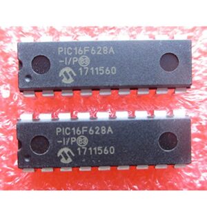 2 Pcs PIC16F628 Flash-Based, 8-Bit CMOS Microcontrollers with nanoWatt Technology MCU, PIC16F, 20MHz, DIP-18