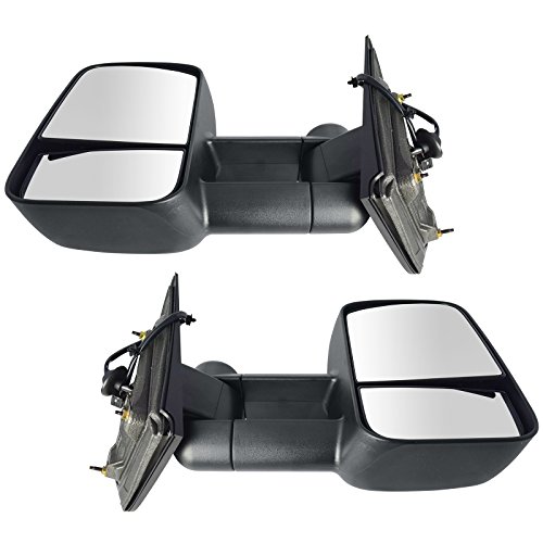 Trail Ridge Tow Mirror Power Heated Textured Black Pair Set for Silverado Sierra