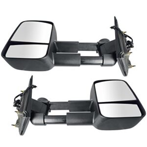 Trail Ridge Tow Mirror Power Heated Textured Black Pair Set for Silverado Sierra