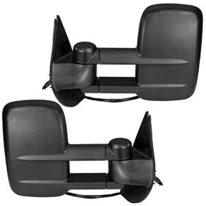 Trail Ridge Tow Mirror Power Heated Textured Black Pair Set for Silverado Sierra