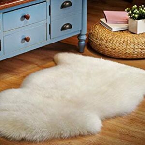 OKAYDA Genuine New Zealand Sheepskin Area Rug Soft Lambskin Decorative Rug for Bedroom Sofa Floor One Pelt