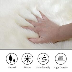 OKAYDA Genuine New Zealand Sheepskin Area Rug Soft Lambskin Decorative Rug for Bedroom Sofa Floor One Pelt