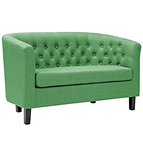 Modway Prospect Upholstered Contemporary Modern Loveseat In Kelly Green