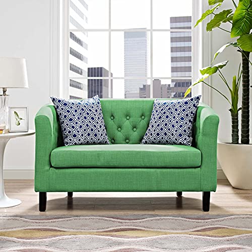 Modway Prospect Upholstered Contemporary Modern Loveseat In Kelly Green