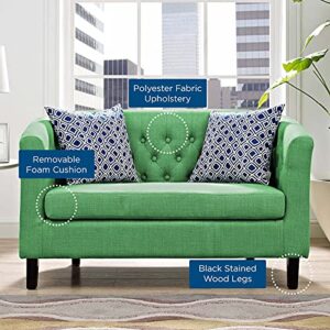 Modway Prospect Upholstered Contemporary Modern Loveseat In Kelly Green