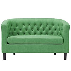 Modway Prospect Upholstered Contemporary Modern Loveseat In Kelly Green