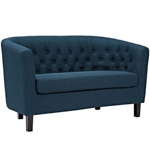 modway prospect upholstered contemporary modern loveseat in azure