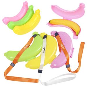 lovestown banana case,3 pack banana holder outdoor travel cute banana protector storage box