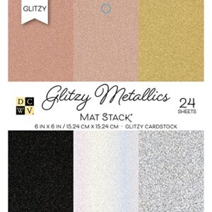 dcwv card stock 6" x6 glitzy cardstock stack: metallics, 6"x6"