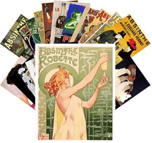 vintage postcards 24 pcs absinthe campari vintage alcohol advert posters art deco ads