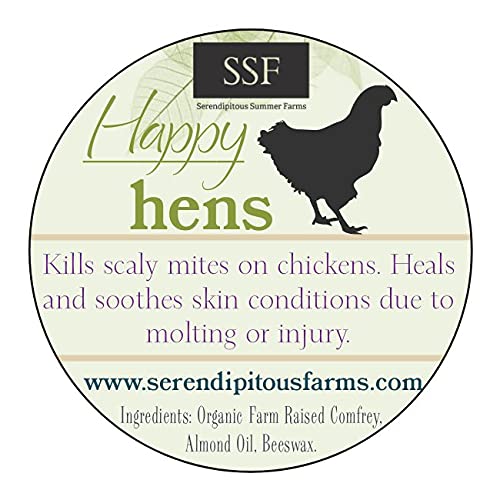 Serendipitous Summer Farms Happy Hens- All Purpose First Aid Poultry Balm. 100% Natural and Organic Comfrey Salve. for Pecking Wounds/Sores