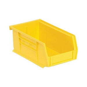 quantum storage systems k-qus220yl-20 20-pack stack and hang plastic bin storage containers, 7 inch x 4 inch x 3 inch, yellow