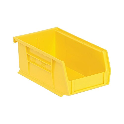 QUANTUM STORAGE SYSTEMS K-QUS220YL-20 20-Pack Stack and Hang Plastic Bin Storage Containers, 7 inch x 4 inch x 3 inch, Yellow