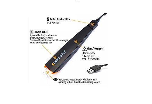 Scanmarker Digital Highlighter - OCR Pen Scanner and Reader - USB Version (Mac & Win)