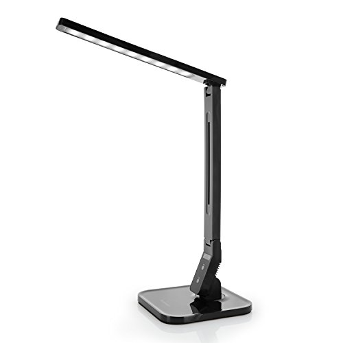 Tenergy 7W Dimmable LED Desk Lamp, 530 Lumens with 5 Dimming Levels, Touch Control with Auto Shut-Off Timer, Eye Protection Foldable Table Light for Home and Office