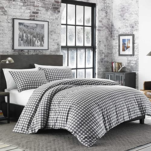 Eddie Bauer - Queen Comforter Set, Reversible Cotton Bedding with Matching Shams, Home Decor for Colder Months (Preston Grey, Queen)