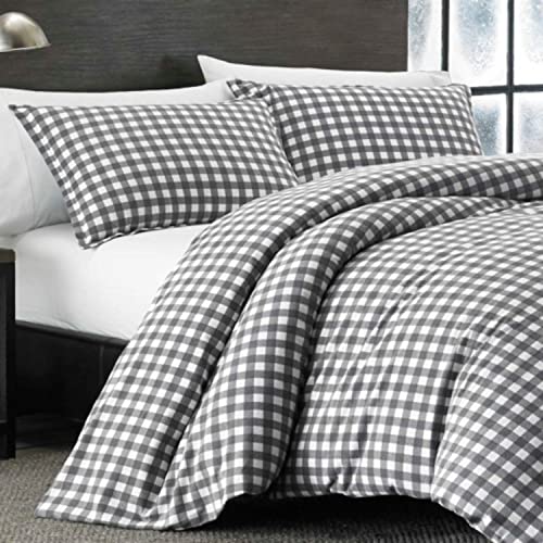 Eddie Bauer - Queen Comforter Set, Reversible Cotton Bedding with Matching Shams, Home Decor for Colder Months (Preston Grey, Queen)