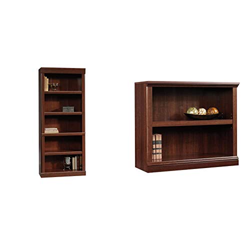 Sauder Heritage Hill Library - Classic Cherry finish & 2-Shelf Bookcase, Select Cherry finish