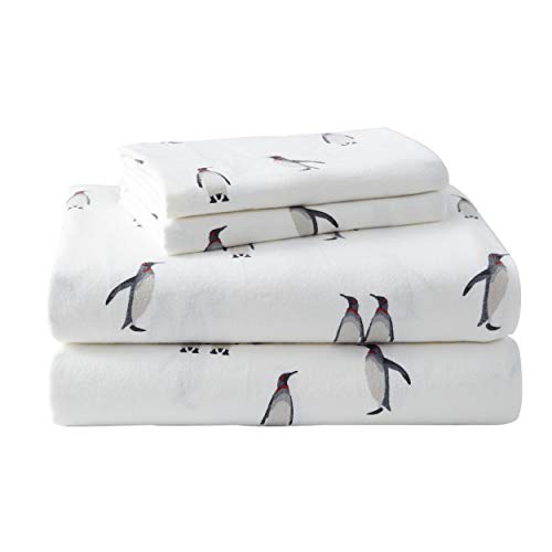 Eddie Bauer - Queen Sheets, Cotton Flannel Bedding Set, Brushed For Extra Softness, Cozy Home Decor (Rookeries, Queen)