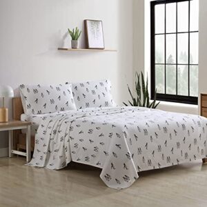 Eddie Bauer - Queen Sheets, Cotton Flannel Bedding Set, Brushed For Extra Softness, Cozy Home Decor (Rookeries, Queen)