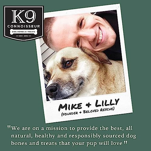 K9 Connoisseur Dog Bones Made in USA from Grass Fed Cattle for Small and Medium Breed Dogs Natural Long Lasting Meaty Beef Knee Cap Bone Treats Best for Dogs Upto 50 Pounds 1 Pack 10 Count