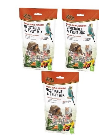 (3 Pack) Zilla Reptile Food Munchies Vegetable & Fruit Mix, 4 Ounces each