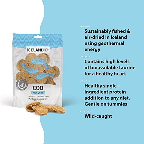 Icelandic+ Plus Cod Fish Chips Dog Treat 2.5-oz Bag