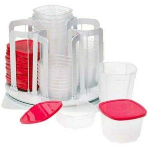 Spin and Store (8 oz, 16 oz and 24 oz, Red Lids)