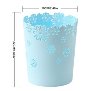 HMANE Wastebasket, Hollow Flower Shape Plastic Lidless Wastepaper Baskets Trash Can - M