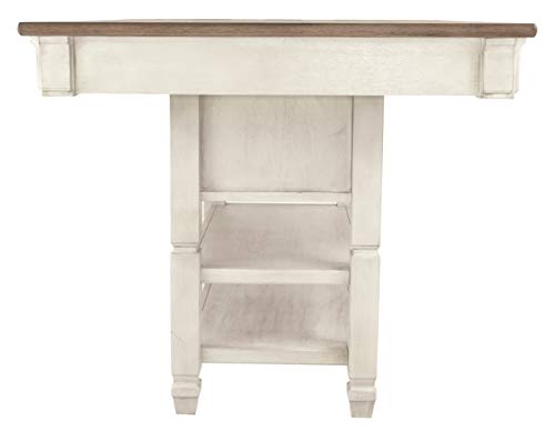 Signature Design by Ashley Bolanburg Farmhouse Counter Height Dining Room Table, White & Brown