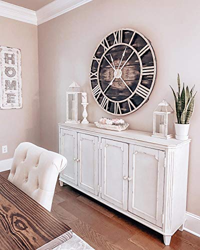 Signature Design by Ashley Mirimyn Distressed 4-Door Accent Cabinet or TV Stand, Antique White