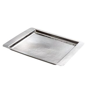 Elegance Square Tray, 10 by 8.5-Inch, Silver