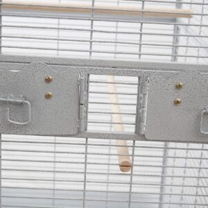 Flyline Corner Bird Cage for Cockatiel Parakeet Black and White (White Vein)