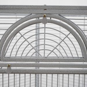 Flyline Corner Bird Cage for Cockatiel Parakeet Black and White (White Vein)