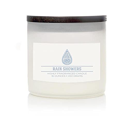 Colonial Candle Rain Showers Aromatherapy Scented Jar Candle, Wellness Collection, 16 oz, White