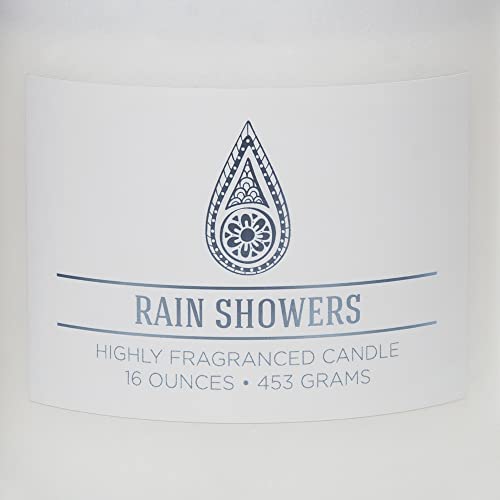 Colonial Candle Rain Showers Aromatherapy Scented Jar Candle, Wellness Collection, 16 oz, White