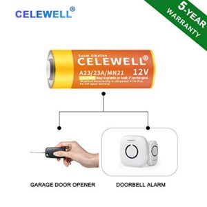 CELEWELL A23 23A Alkaline (5-Pack) Battery Same as 23AE L1028 MN21 【5-Year Warranty】