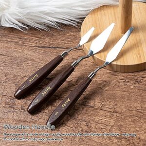 5 Pieces Painting Knives Stainless Steel Spatula Palette Knife Oil Painting Accessories Color Mixing Set for Oil, Canvas, Acrylic Painting-Lightwish