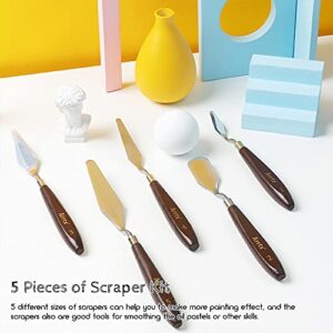 5 Pieces Painting Knives Stainless Steel Spatula Palette Knife Oil Painting Accessories Color Mixing Set for Oil, Canvas, Acrylic Painting-Lightwish