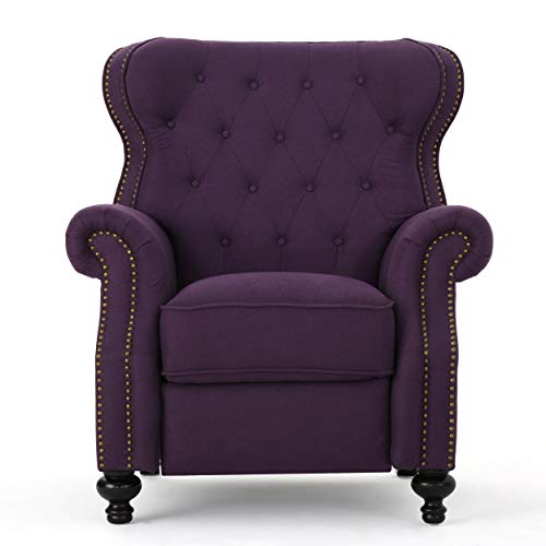 GDFStudio Waldo Tufted Wingback Recliner Chair(Plum)