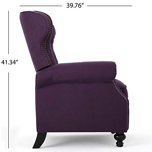 GDFStudio Waldo Tufted Wingback Recliner Chair(Plum)