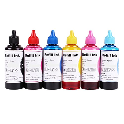 CoYlBod Dye Refill Ink Kit for L800 L805 Artisan 1430 1500w 730 837 835 810 800 725 710 700 600 50 PHOTO1410 1400 RX680 RX595 RX580 R380 R280 R260 R200 R220 R300 for Refillable Cartridges or CISS